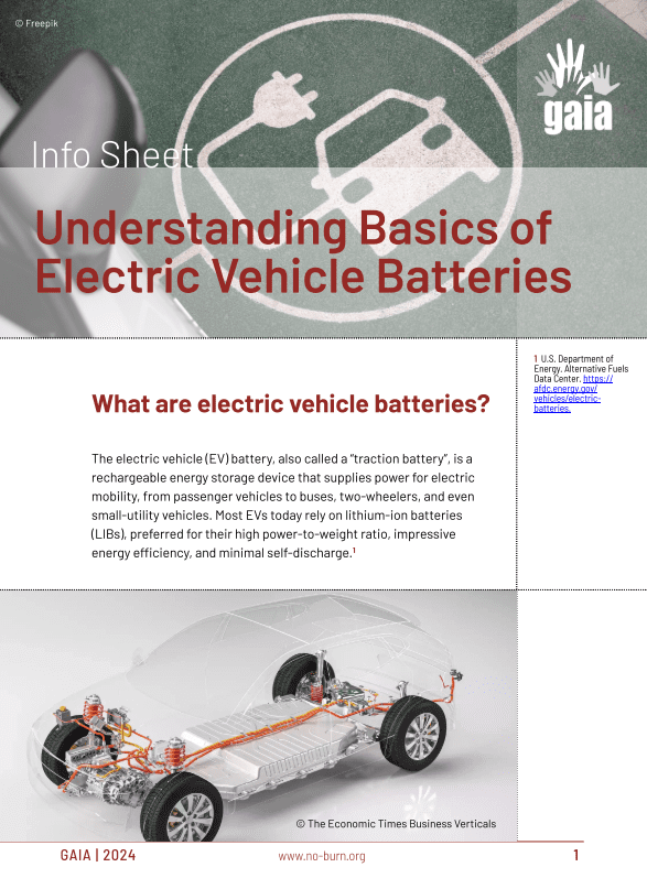 Info Sheet: Understanding Basics of Electric Vehicle Batteries - GAIA